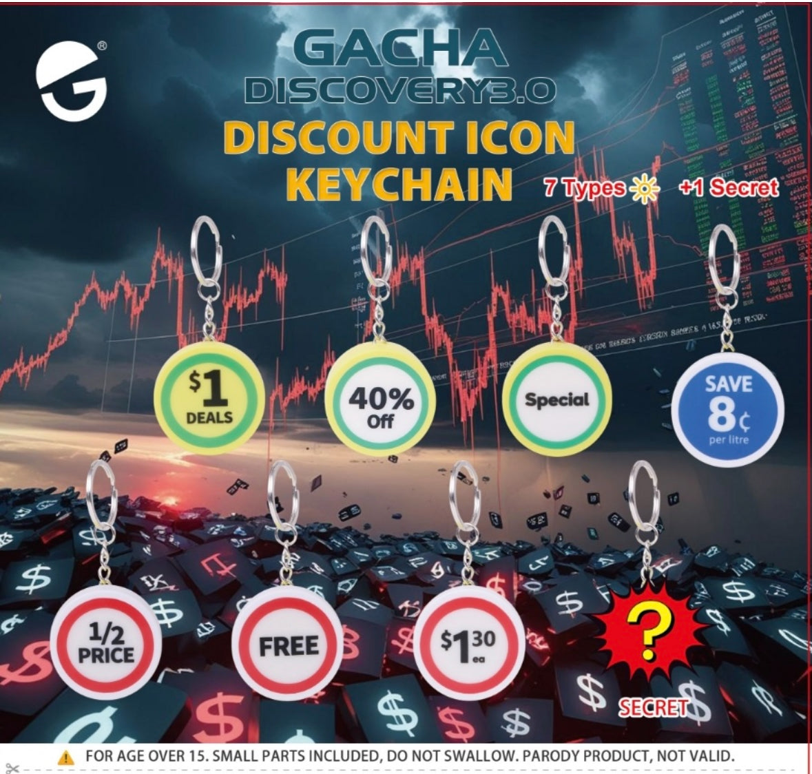 Retail Discount Icon Keychain /complete set – Gacha Gacha